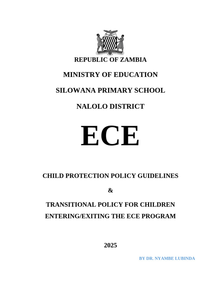 Zambia ECE Child Protection & Transition Policy | PDF | Child ...