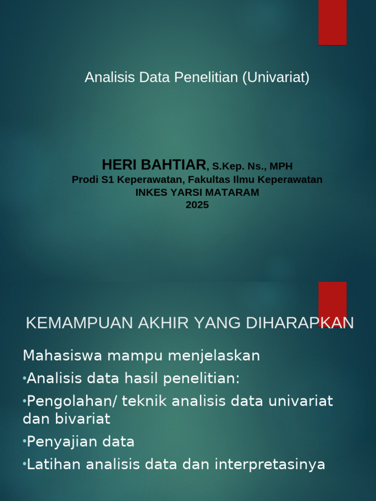 Analisis Data Univariat dalam Penelitian | PDF