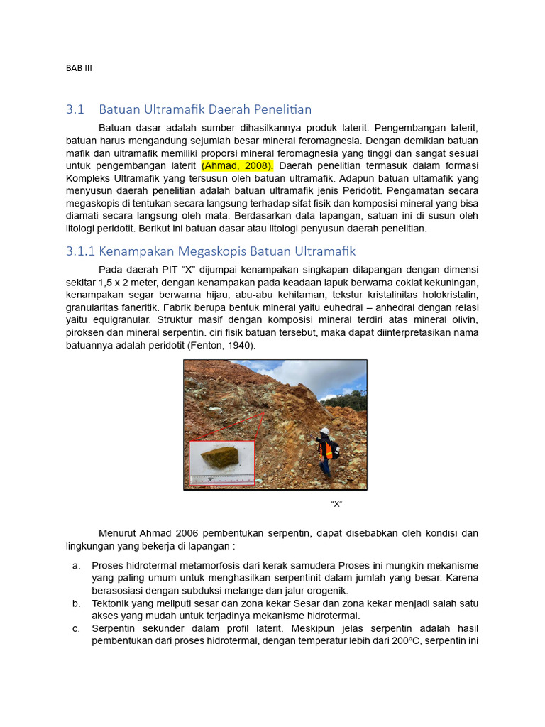 Karakteristik Batuan Ultramafik dan Nikel | PDF
