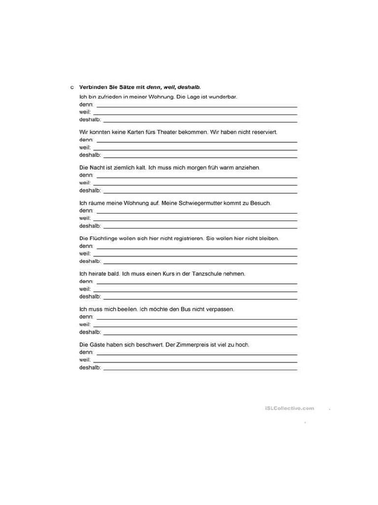 weil, denn. deshalb | PDF