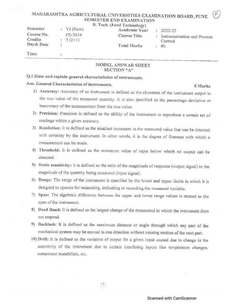 FE 3614 Model Answer Key | PDF