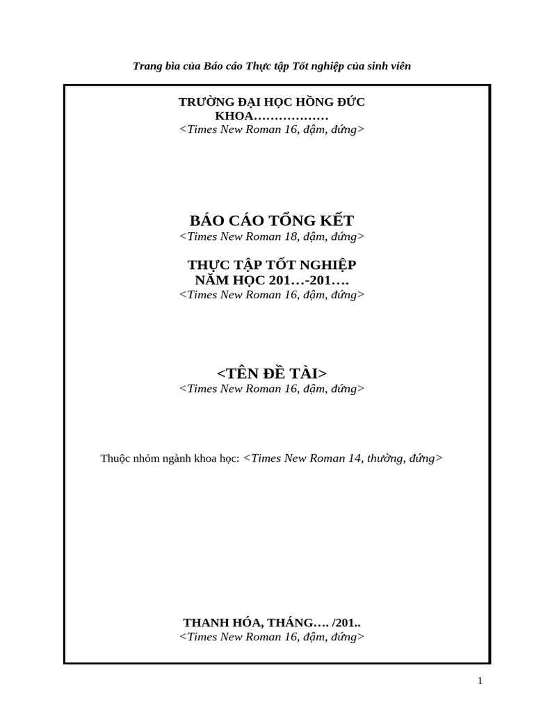 Mau Bao Cao Thuc Tap Tot Nghiep | PDF