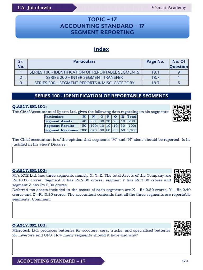 As 17 - Segment Reporting | PDF | Revenue | Risk