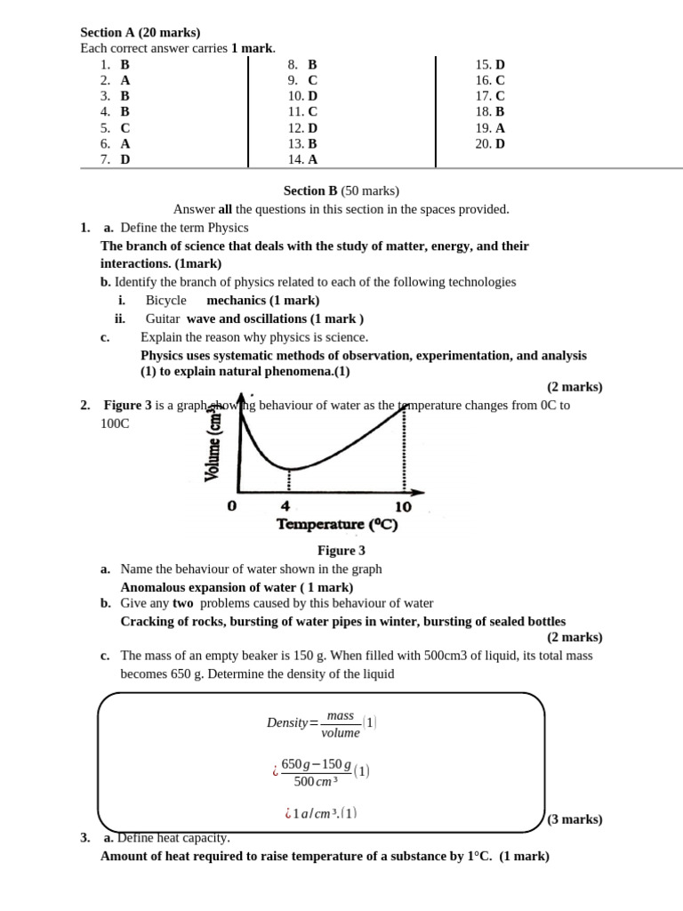Physics Jce Prov. Marking Key | PDF | Heat Capacity | Heat