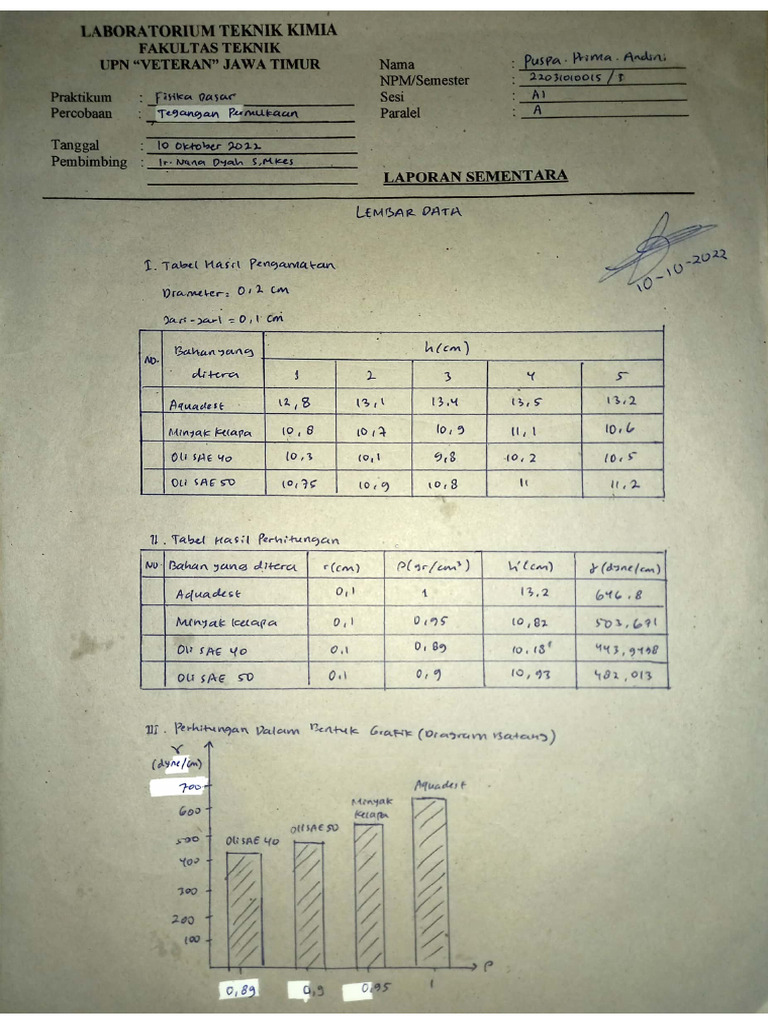 Laporan Sementara | PDF