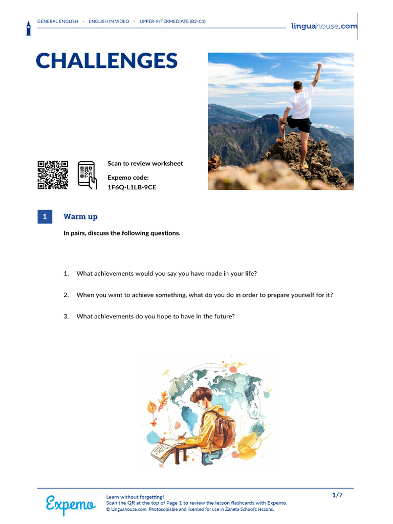 Upper-Intermediate English Challenges | PDF | Habits | Linguistics