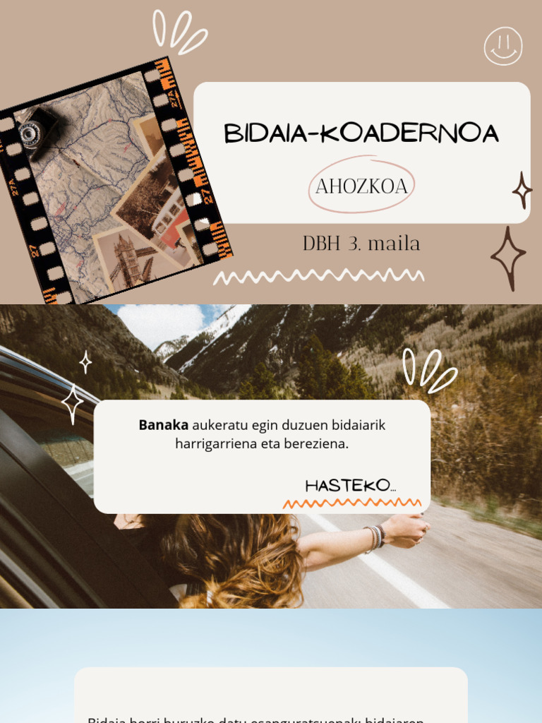 Bidaia Koadernoa (DBH 3. Maila) | PDF