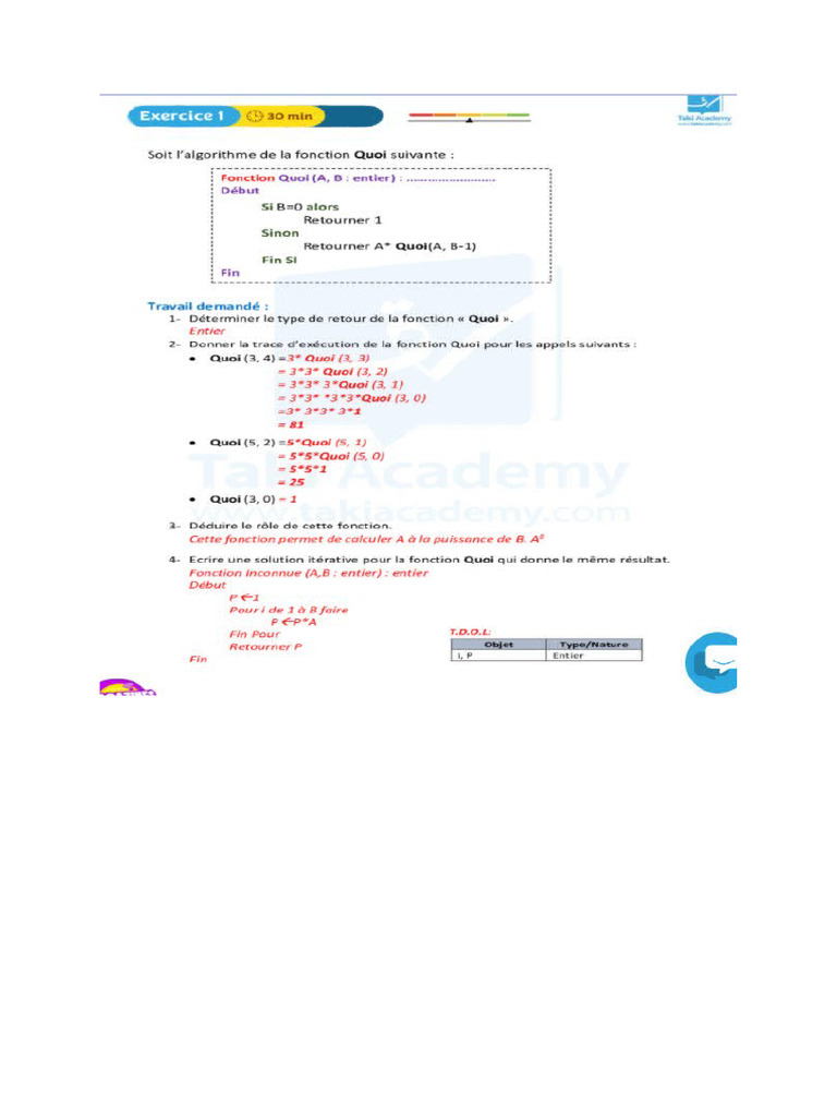 4si - Recursivité - Résumé - Anis Elbehi - Correction | PDF