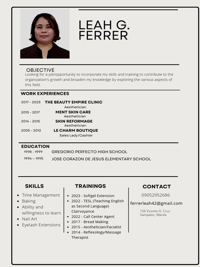 Resume-1 Leah F | PDF