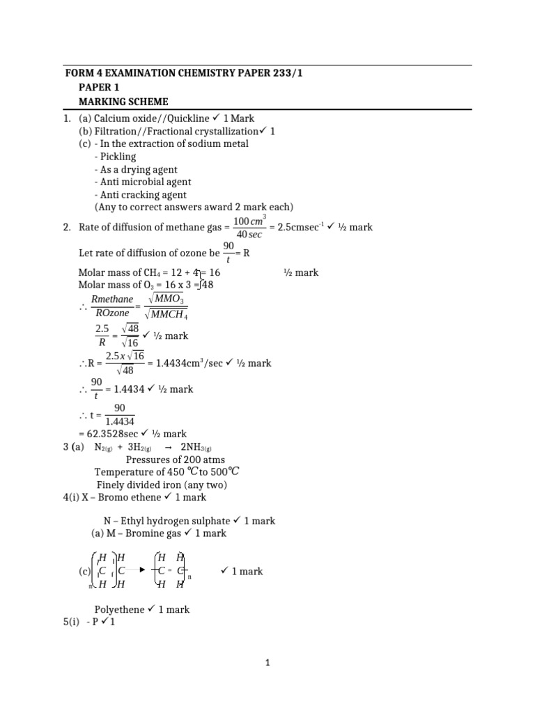 f4 Chemistry Pp1 Et1 MSC | PDF | Carbonate | Chemical Bond