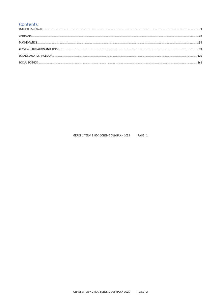 Grade 2 Term 2 English Scheme 2025 | PDF | English Language | Phonics