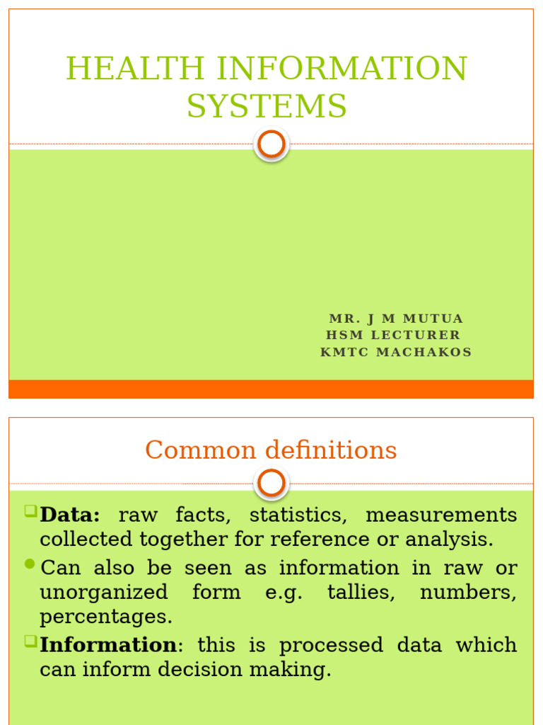 HSM 2 Health Information Systems 21 | PDF | Information | Computer Data ...