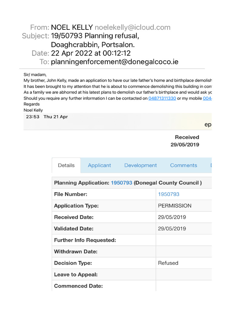 Planning Refusal, Doaghcrabbin, Portsalon | PDF