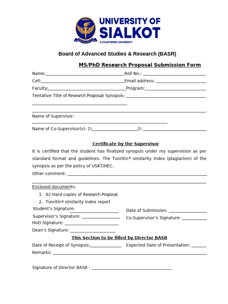 Proposal Submission Form | PDF