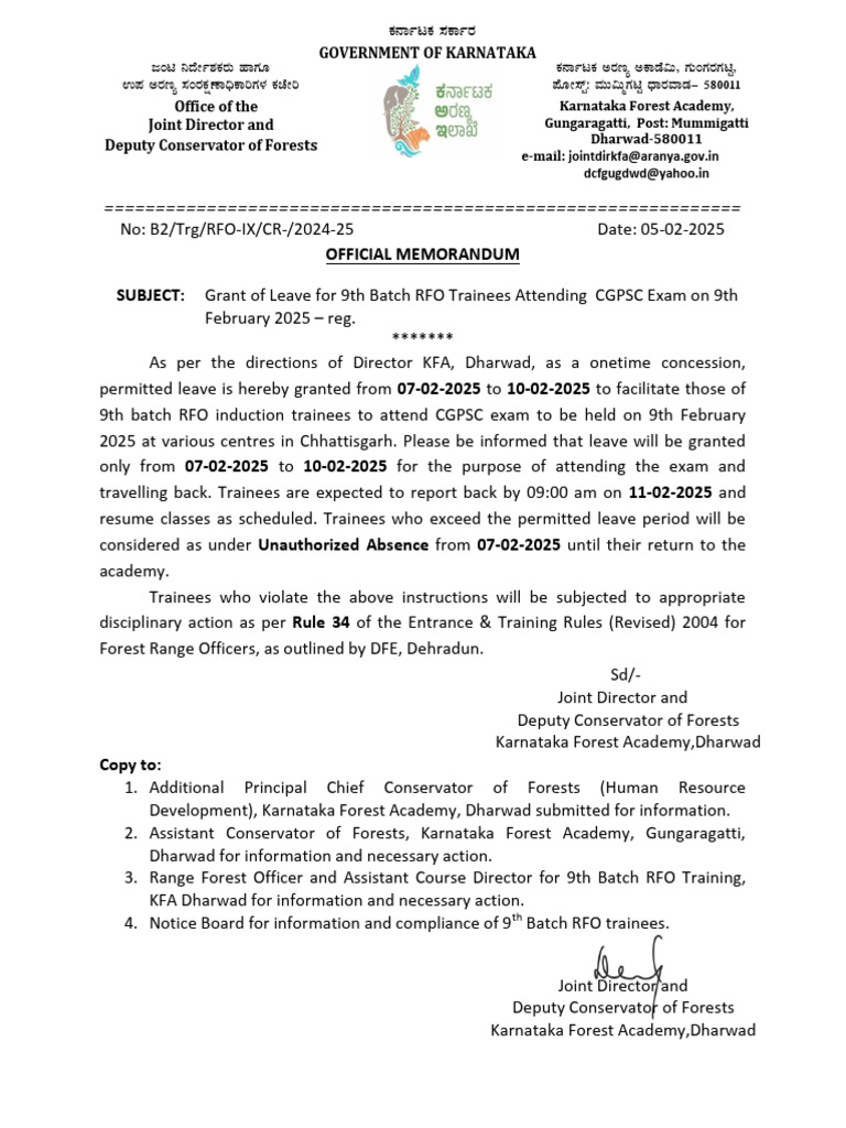 9th batch leave memo-1_250205_180814 | PDF | Government