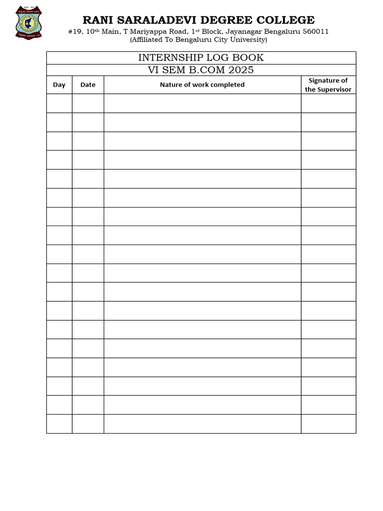Internship Log Book 2025 | PDF
