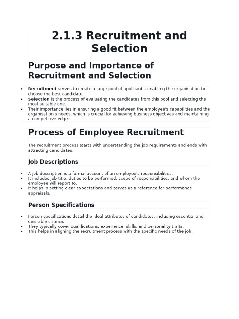 Recruitment and Selection Strategies Explained | PDF | Recruitment ...