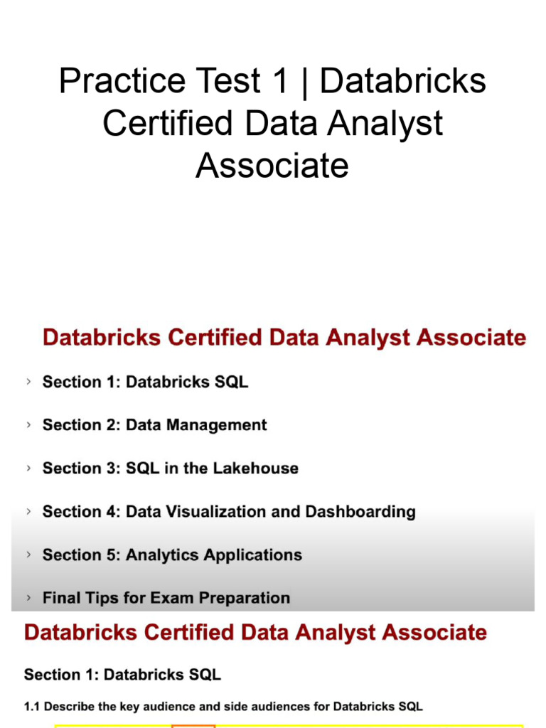 Databricks Certified Data Analyst Associate (1) | PDF | Parameter (Computer Programming) | Sql