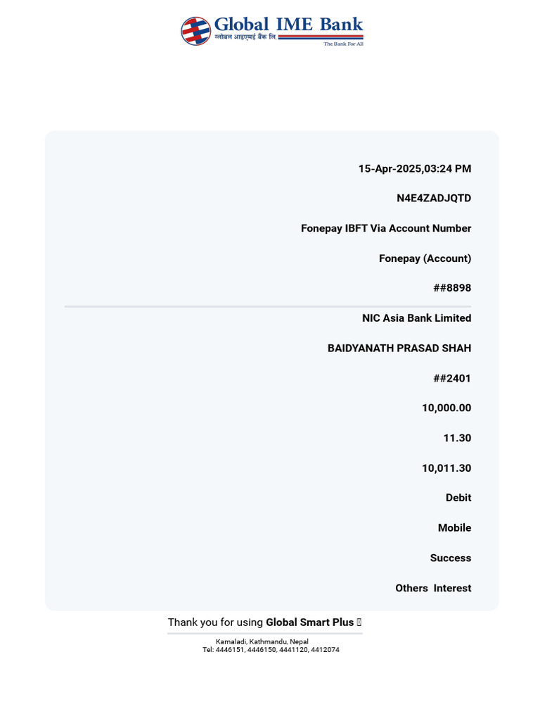 Fonepay Transaction Receipt - 15-Apr-2025 | PDF