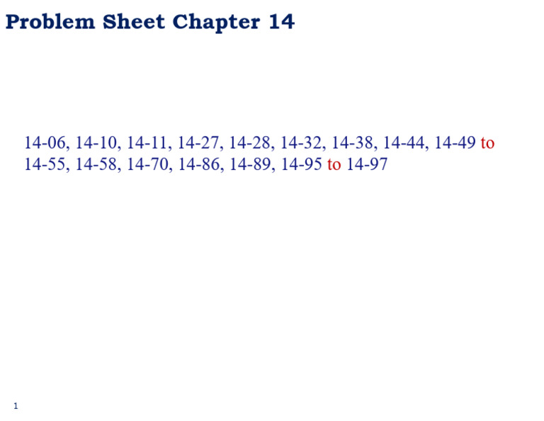 Problem Sheet Chap 14 | PDF