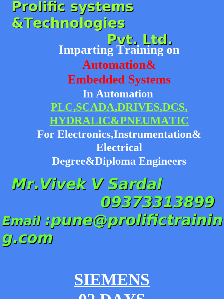 Industrial Automation Training Overview | PDF | Programmable Logic ...