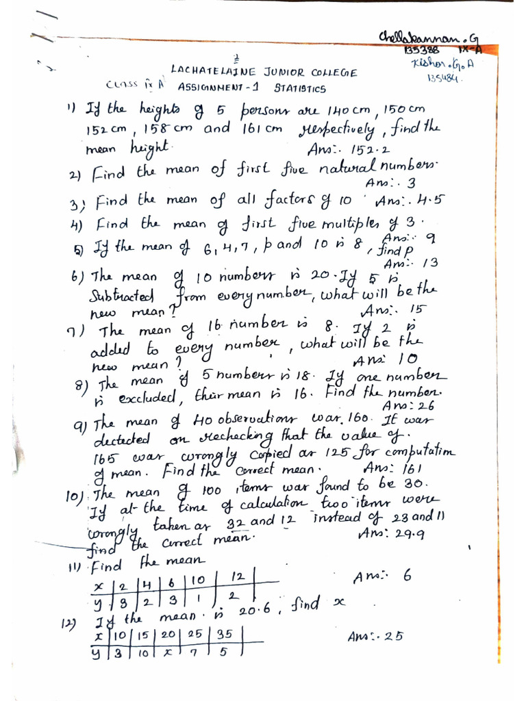 CH 2 Statistics | PDF