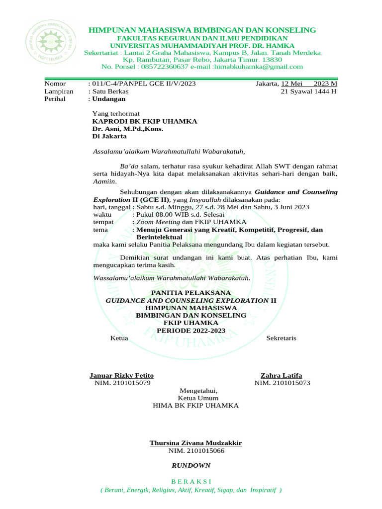 Undangan GCE II HIMA BK UHAMKA | PDF