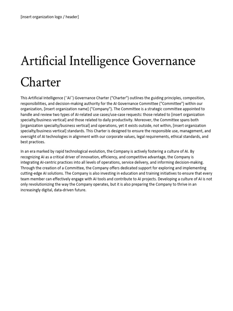 AI Governance Charter Template | PDF | Artificial Intelligence ...