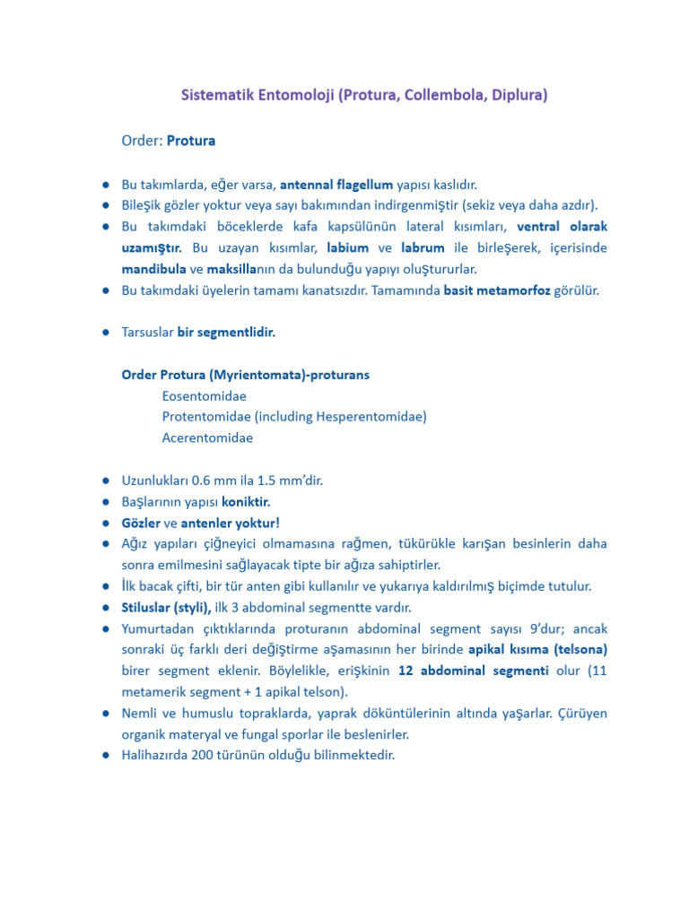 1- Protura, Collembola, Diplura | PDF