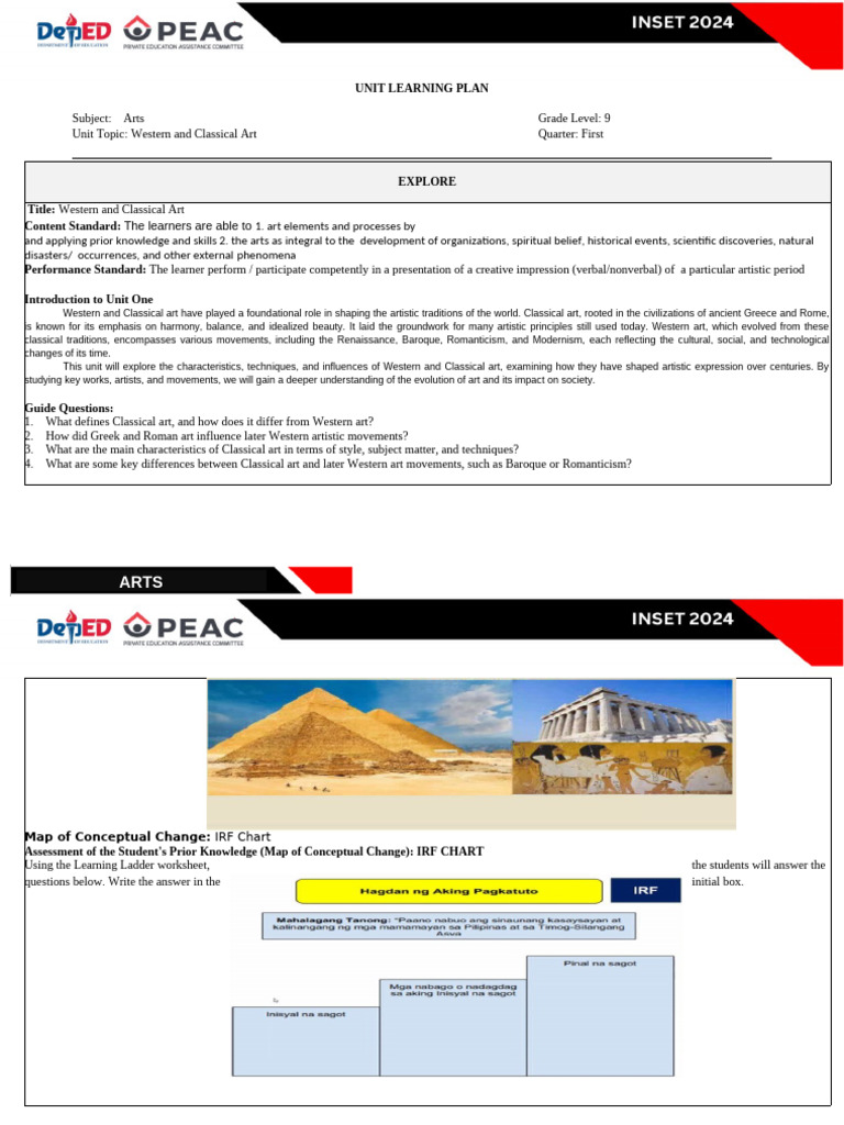 Western and Classical Art Unit Plan | PDF | Classicism | Paintings