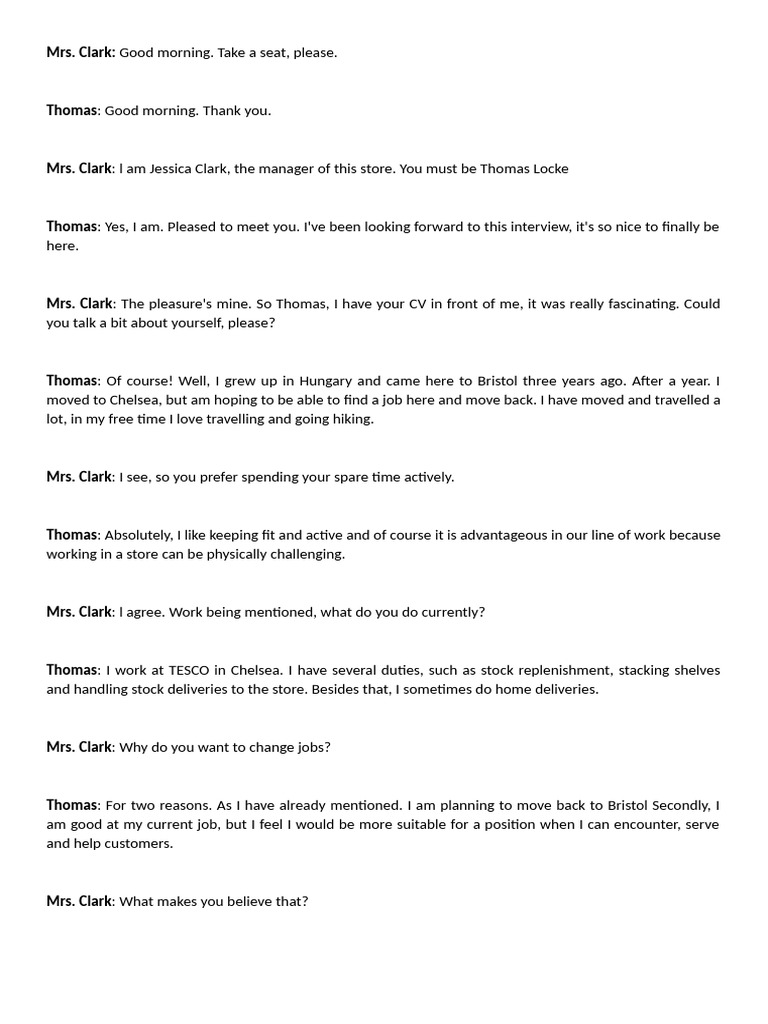 Job Interview - With Listening From The Book | PDF | Job Interview