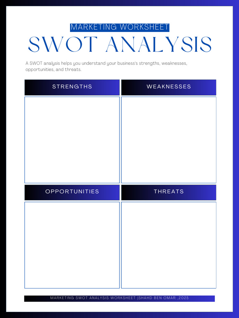 SWOT Analysis Worksheet US Letter Document | PDF
