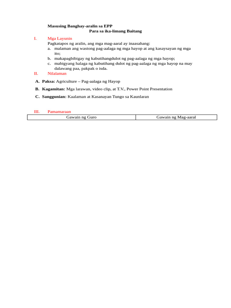 Detailed Lesson Plan in Grade 5 EPP | PDF