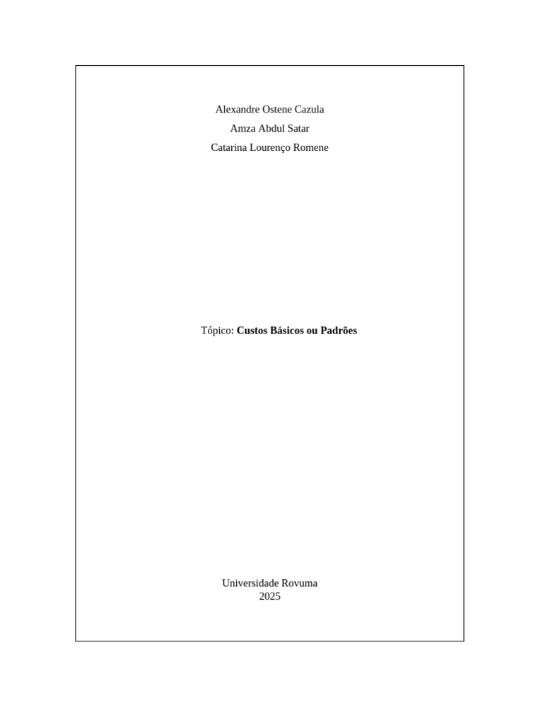 LAZAREL Padroes Ou Basicos | PDF | Custo | Economia de negócios