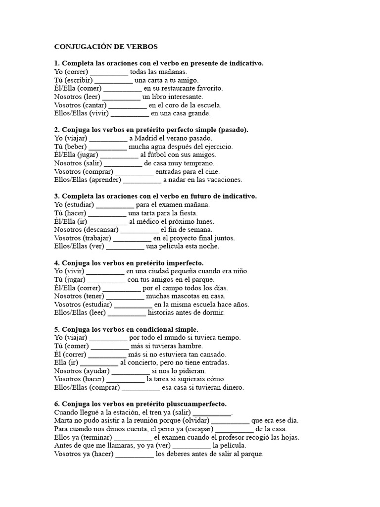 Conjugación de Verbos en Español | PDF | Verbo