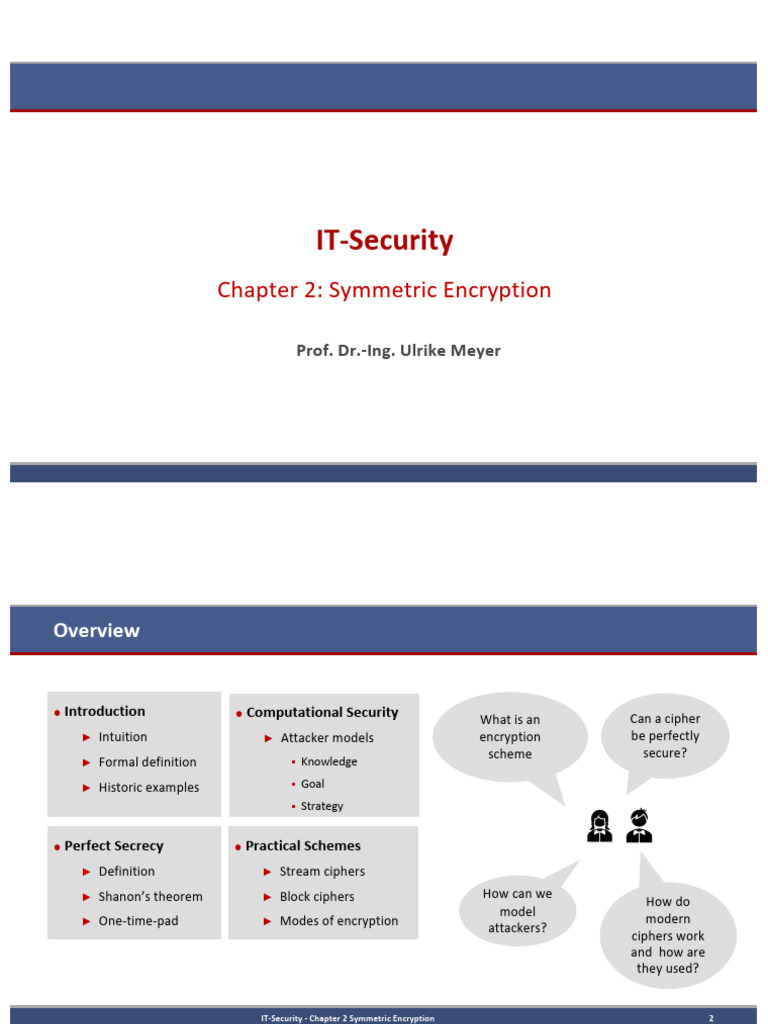 BA Chapter2 Symmetric Encryption | PDF | Encryption | Key (Cryptography)