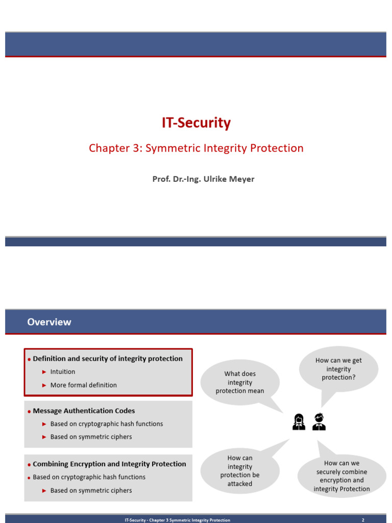 BA Chapter3 Symmetric Integrity Protection | PDF | Cryptography | Secrecy