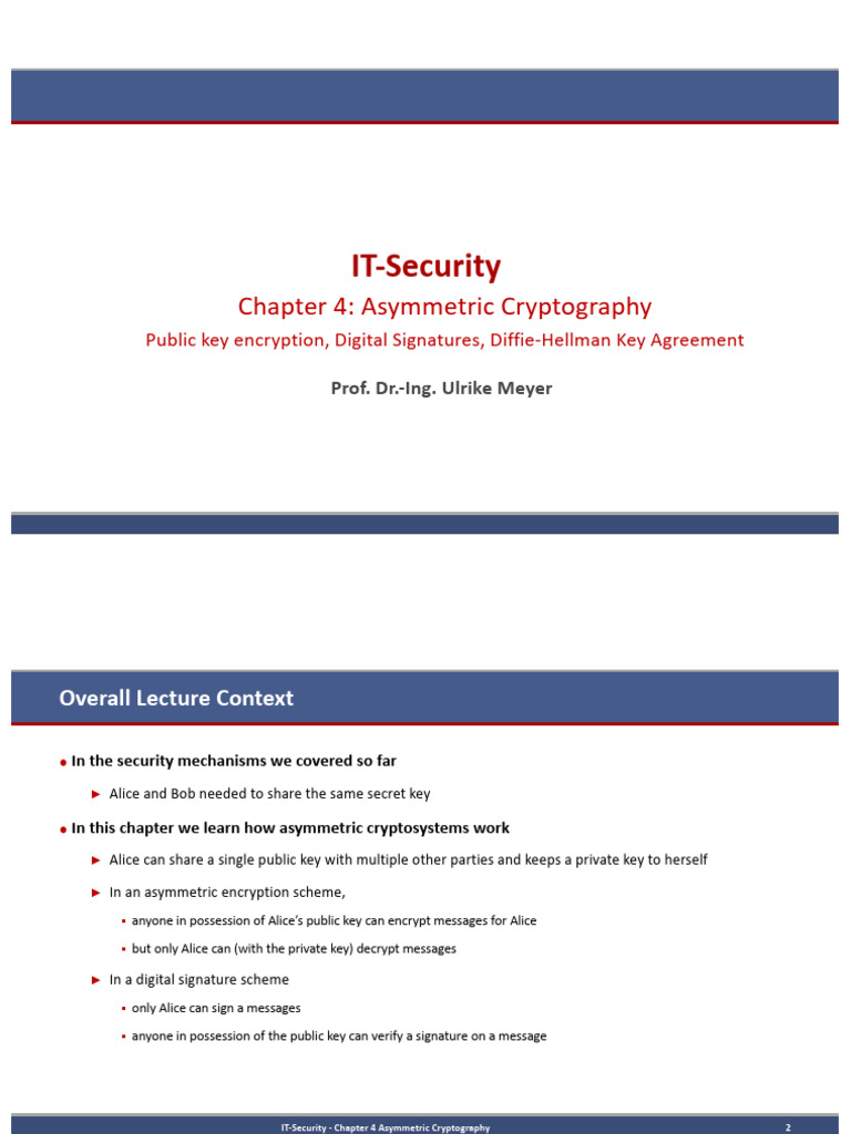 BA Chapter4 Asymmetric - Cryptography | PDF | Key (Cryptography) | Public Key Cryptography