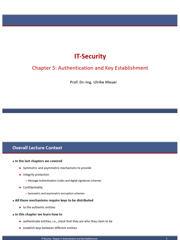 BA Chapter5 Authentication and Key Agreement | PDF | Public Key ...
