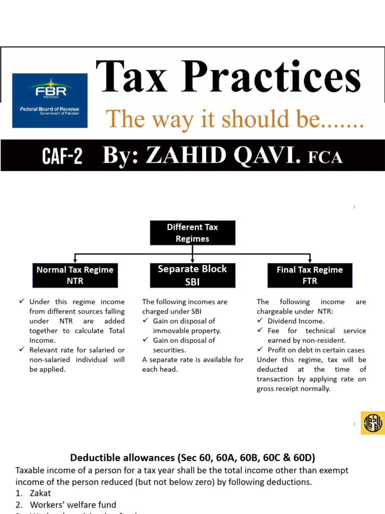 Tax Regimes and Deductible Allowances | PDF | Taxes | Tax Deduction