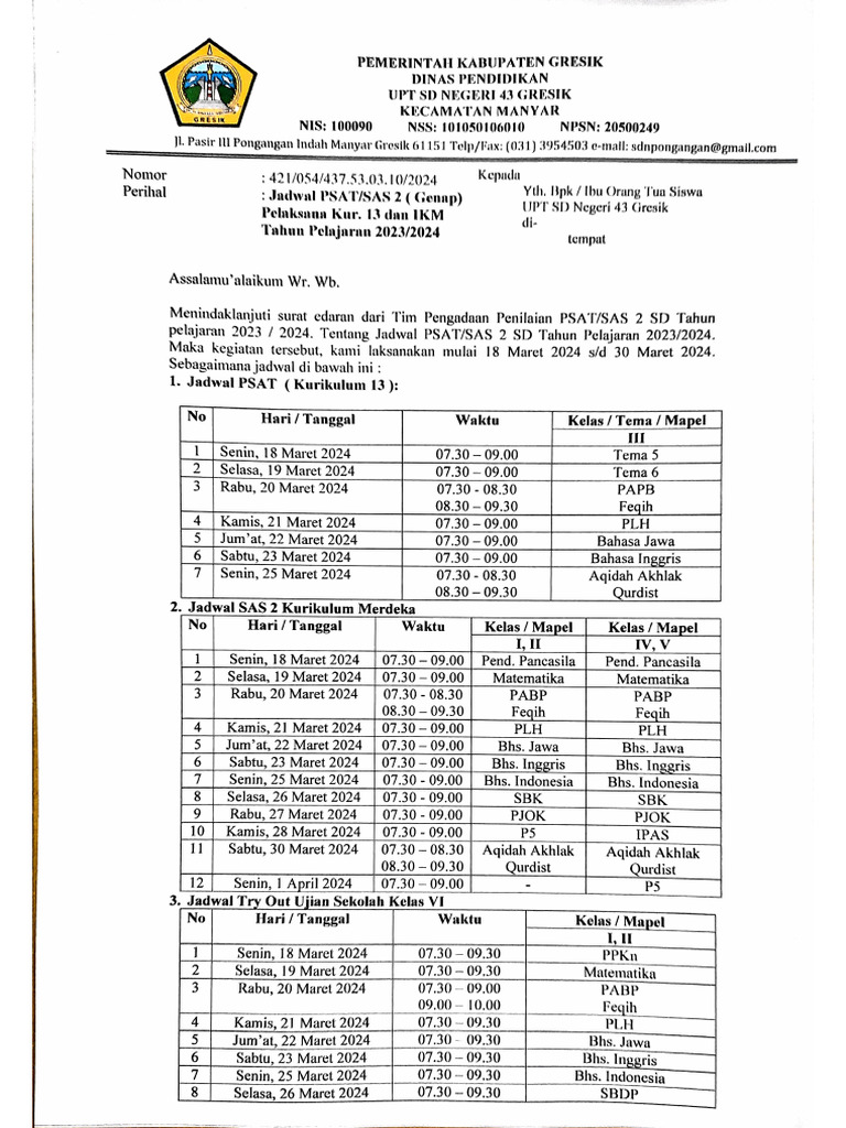 Jadwal STS 2 | PDF