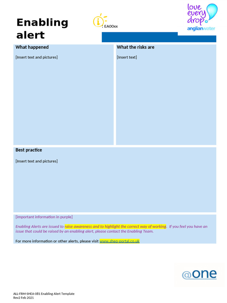 Enabling Alert Template (ALL-FRM-SHEA-081) | PDF