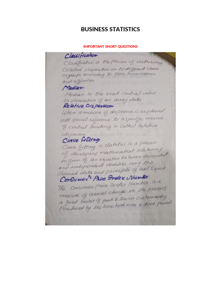 Business Statistics | PDF