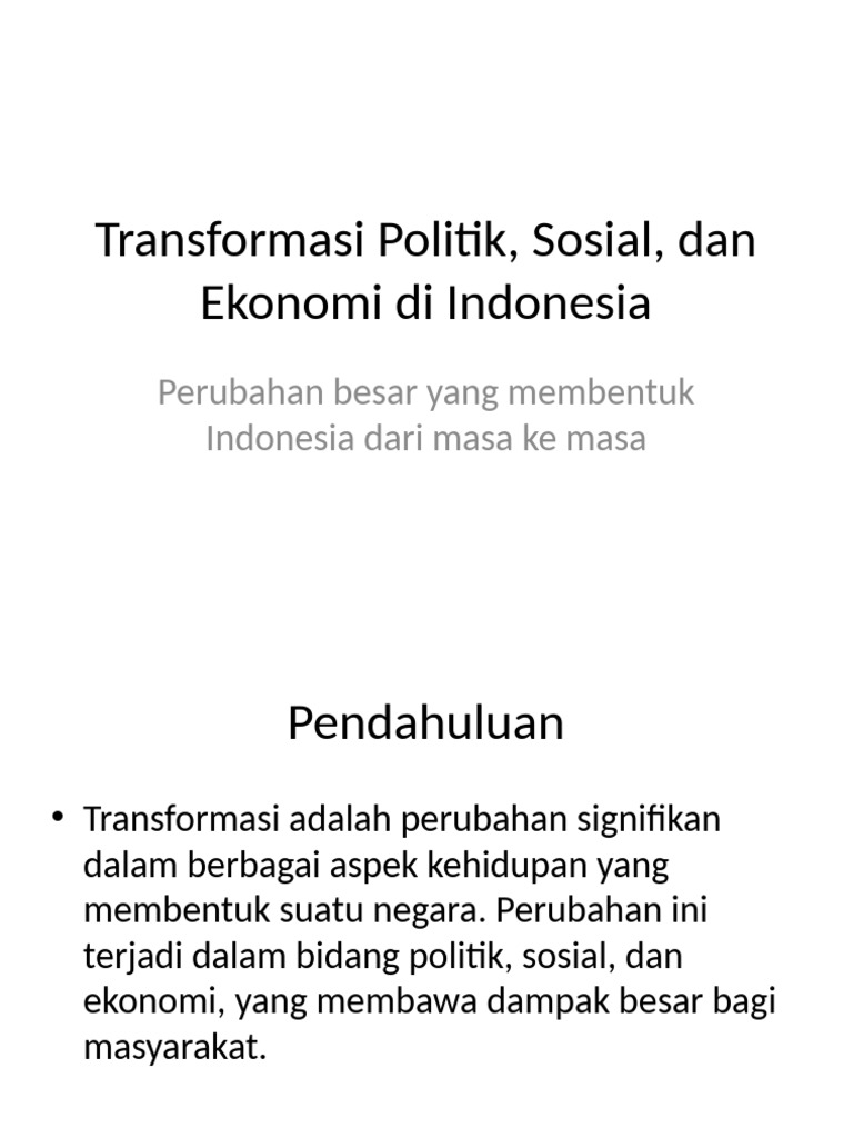 Transformasi Indonesia | PDF