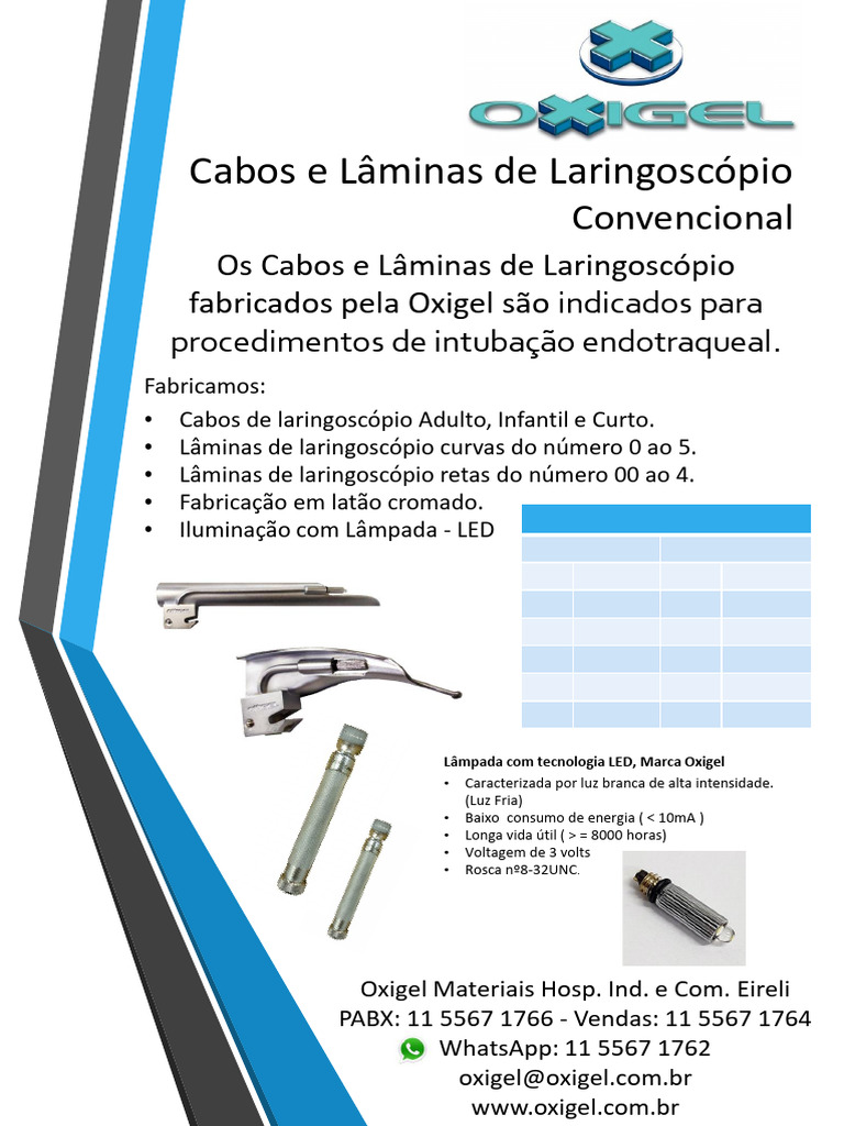 Manual de Cabos e Lâminas de Laringoscópio | PDF | Corrosão ...