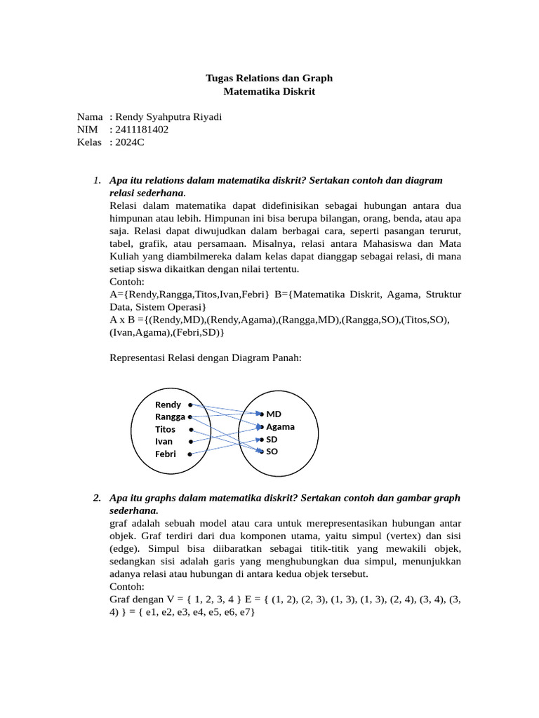 Relasi dan Graf dalam Matematika Diskrit | PDF