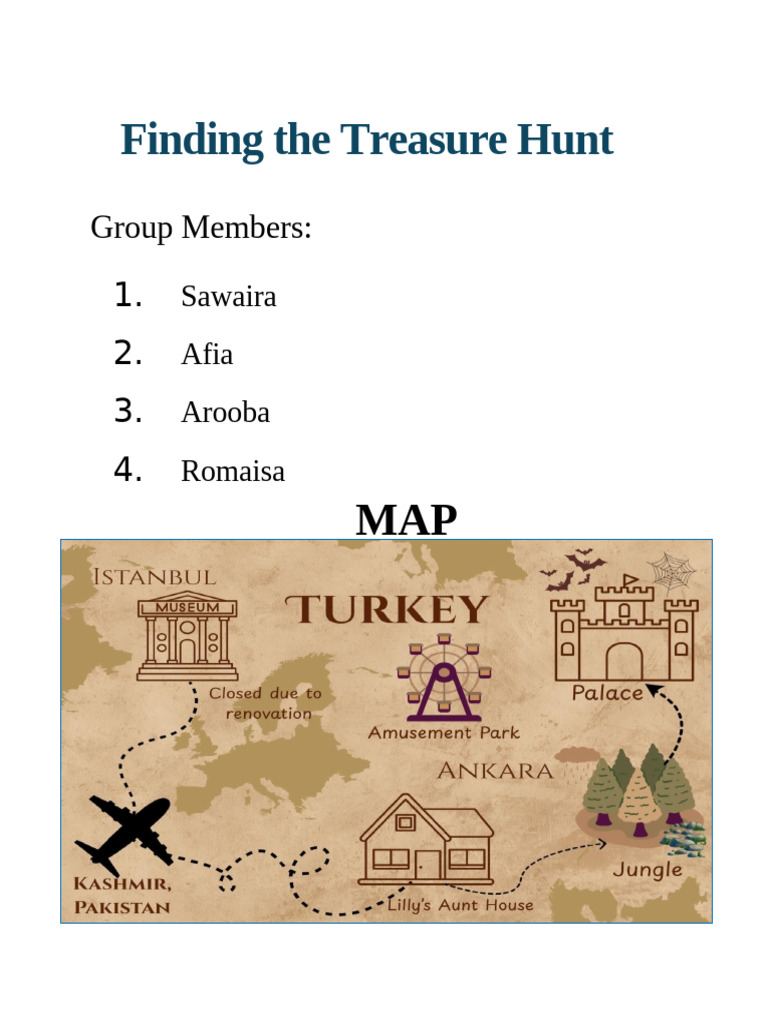 Finding The Treasure Hunt With Map1 | PDF