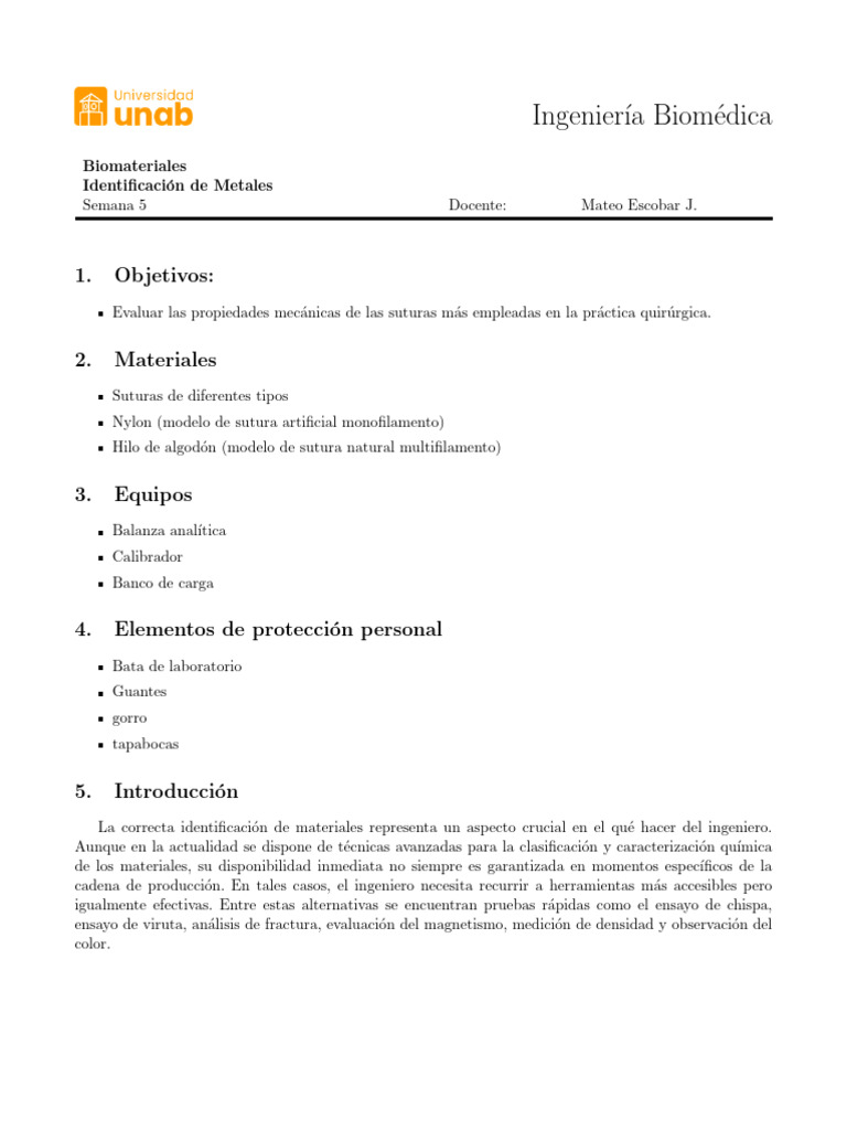 Práctica Suturas | PDF | Deformación (ingeniería) | Elasticidad (Física)