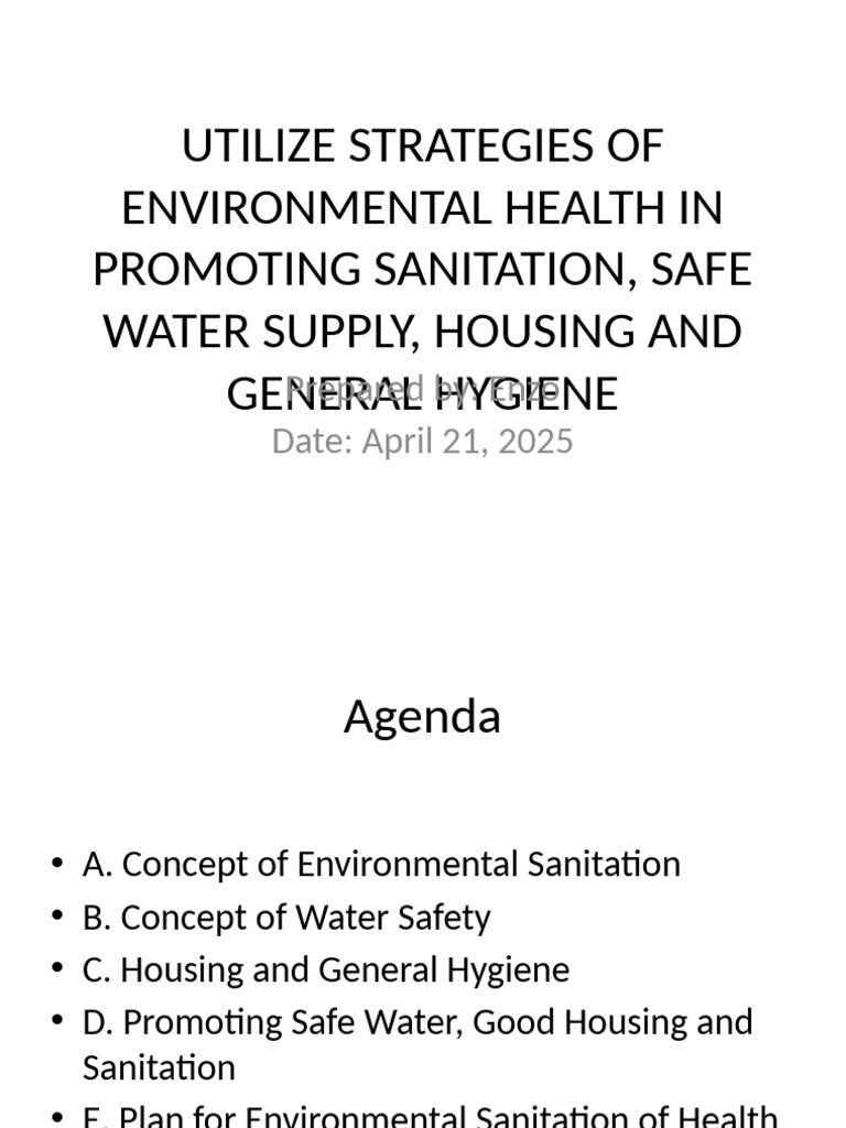 Environmental Health Strategies | PDF | Sanitation | Hygiene