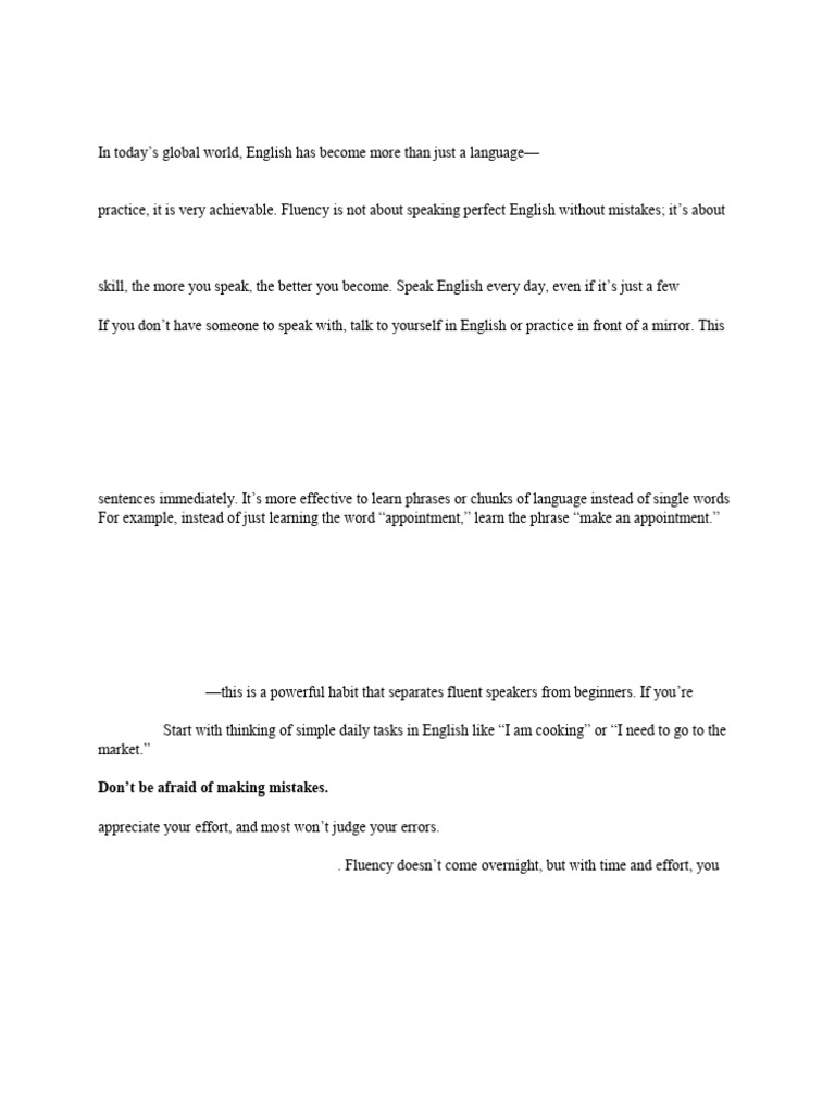 How To Speak Fluent English | PDF | English Language | Fluency